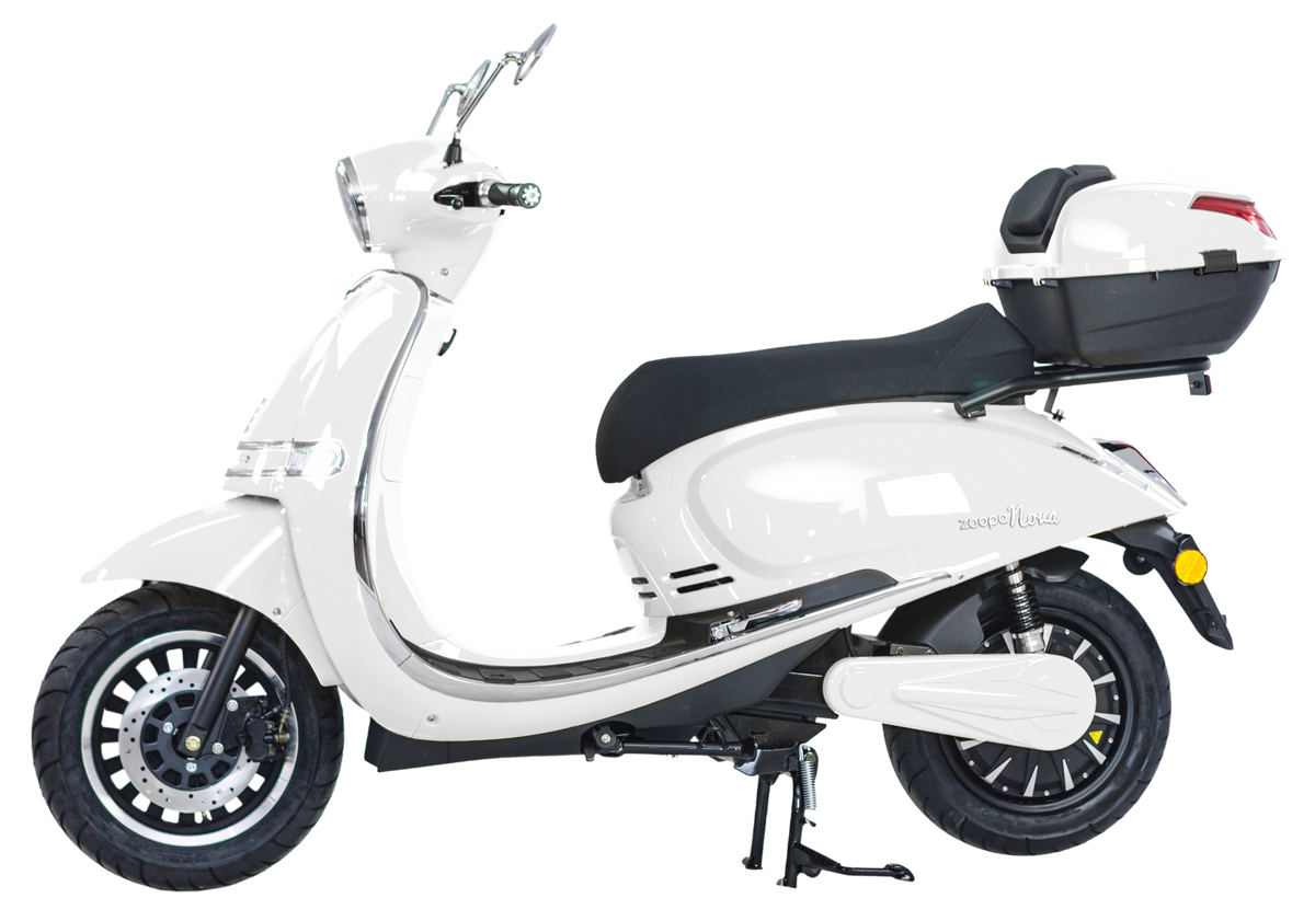 Long Range White Electric Moped | Zoopa – zoopa-electric-scooters-and ...