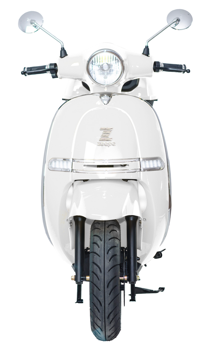 Long Range White Electric Moped | Zoopa – zoopa-electric-scooters-and ...